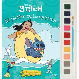 Disney Stitch, Sa pictam cu Lilo si Stitch, Carte de colorat cu pensula ...