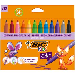 Set 12 markere de colorat, Bic, Kids Confort Jumbo, 4,5mm | Noriel