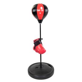 Set de box minge cu stand reglabil si manusi, Rising Sports, 80-110 cm ...