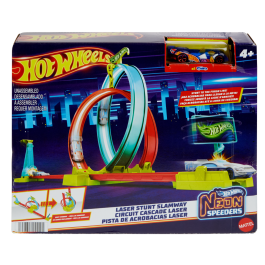 Set masina si pista, Hot Wheels, Neon Speeders, Laser Stunt Slamway ...