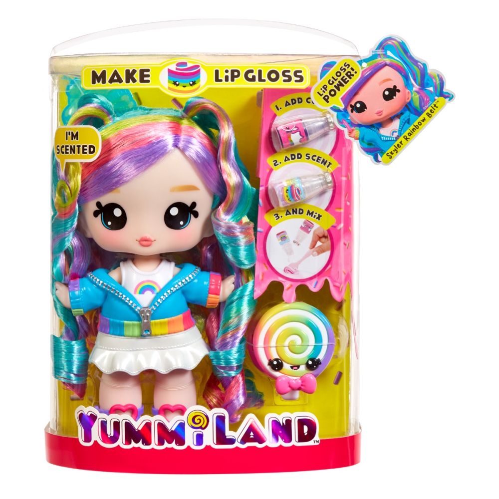 Papusa Yummiland, Lipgloss Pet, Skyler Rainbow Belt, 121022EUC | Noriel