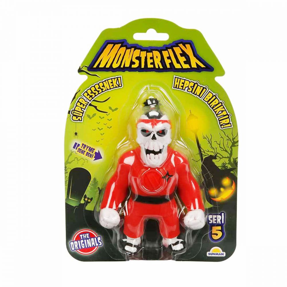 Figurina Monster Flex, Monstrulet care se intinde, S5, Karate Skull ...