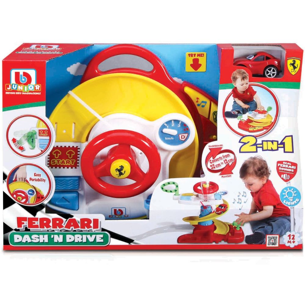 Set pista cu volan si masinuta Ferrari, Bburago Junior | Noriel