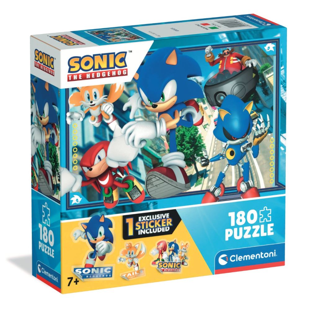 Puzzle Clementoni, Sonic the Hedgehog cu Knuckles si Tails, 180 piese ...