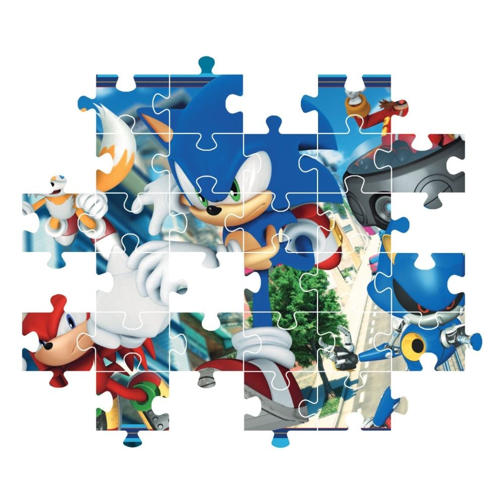 Puzzle Clementoni, Sonic the Hedgehog cu Knuckles si Tails, 180 piese ...