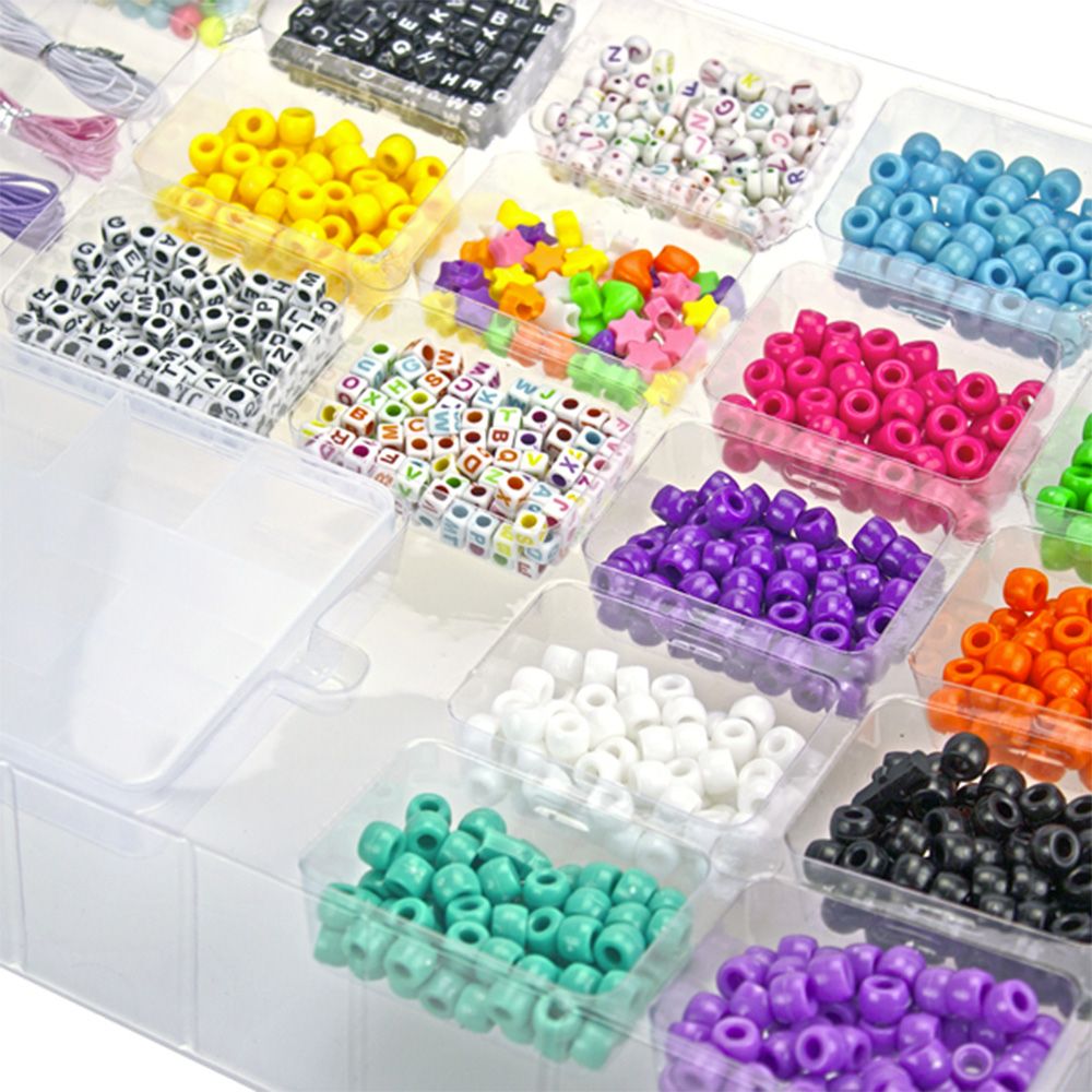 Kit creativ DIY, Coliere si bratari cu margele, Nice, Perline ABC, 1500 ...