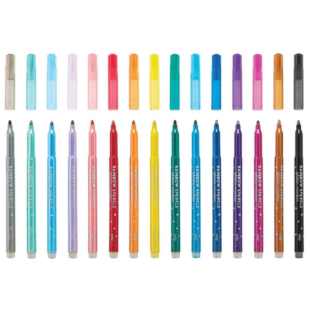 Carioci cu sclipici, Ooly, Rainbow Sparkle, 15 culori | Noriel