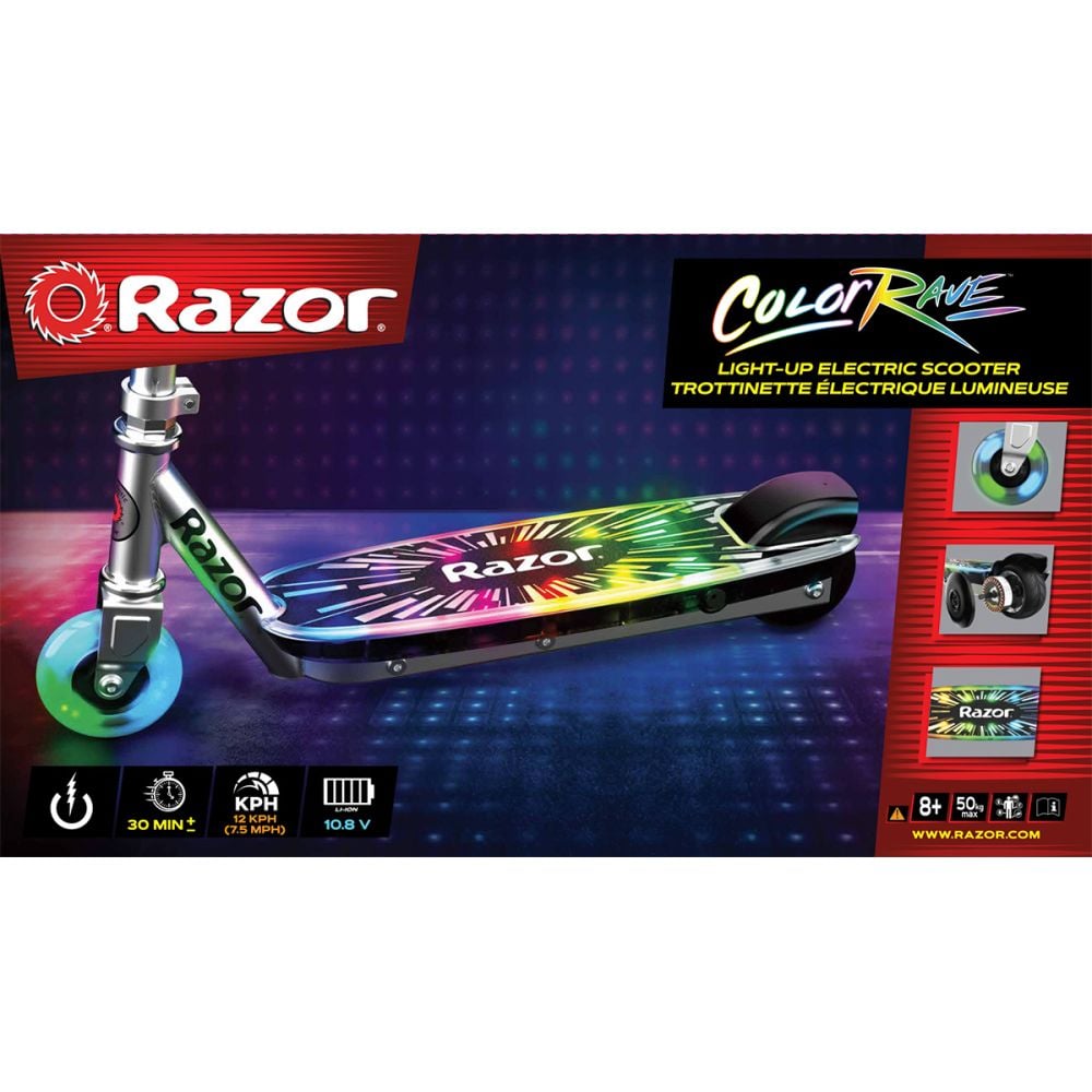 Trotineta electrica cu 2 roti, Razor, Color Rave Light-Up | Noriel