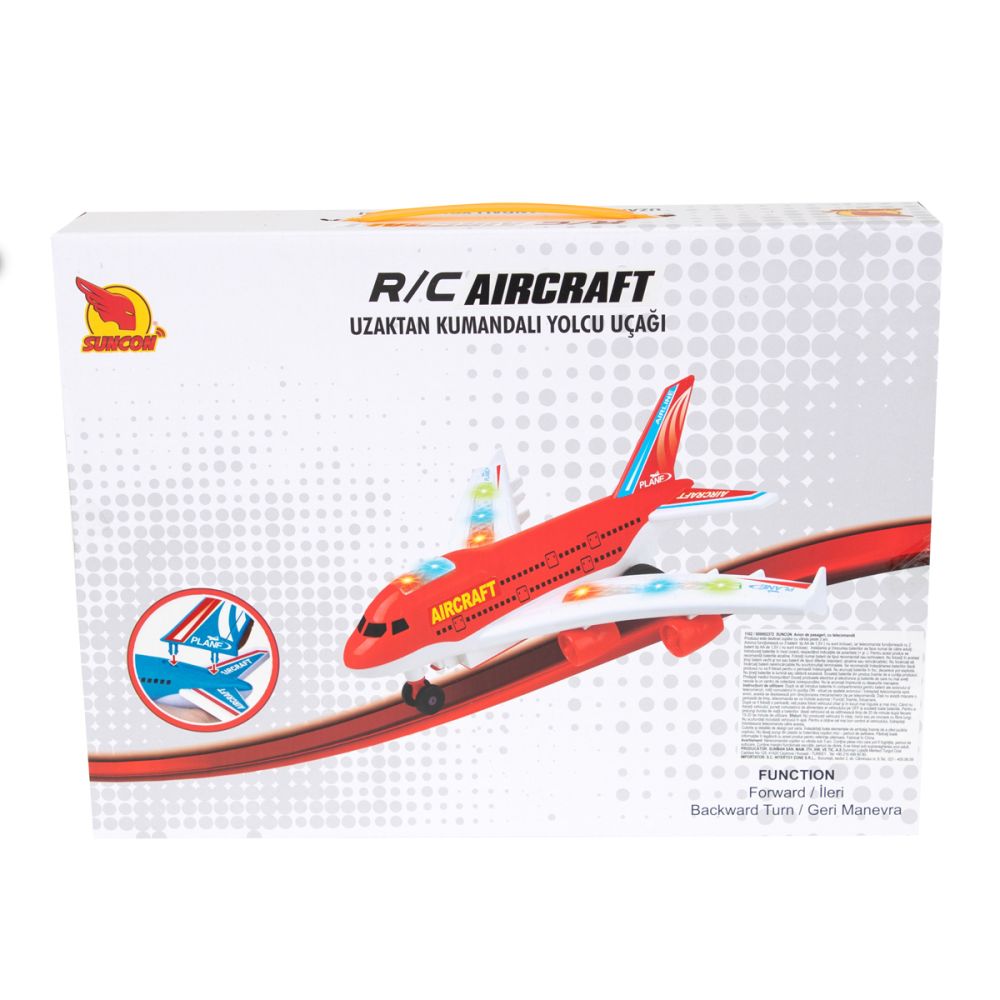 Avion de pasageri cu telecomanda, Suncon, Rosu, 23 cm | Noriel