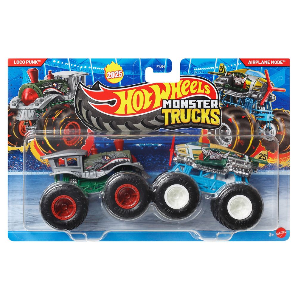 Set 2 masinute Monster Truck, Hot Wheels, Loco Punk si Airplane Mode, JCC66 | Noriel