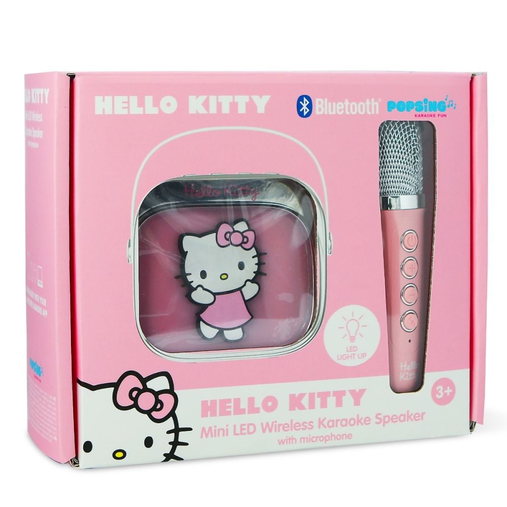 Set karaoke cu boxa, microfon wireless si lumini LED, OTL, Hello Kitty ...