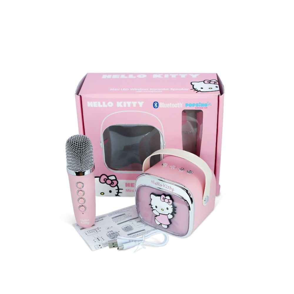 Set karaoke cu boxa, microfon wireless si lumini LED, OTL, Hello Kitty ...
