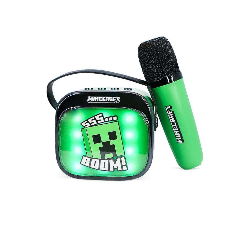 Set karaoke cu boxa si microfon wireless si lumini LED, OTL, Minecraft ...