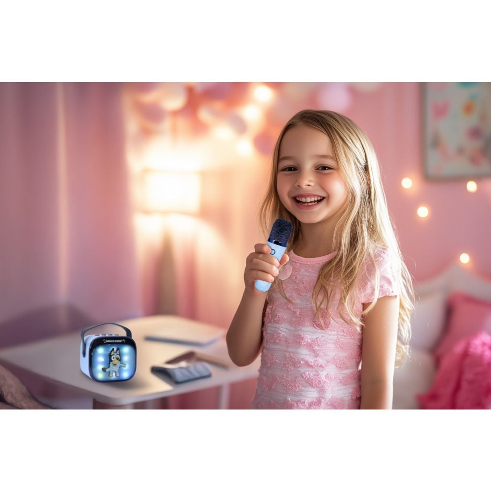Set karaoke cu boxa si microfon wireless si lumini LED, OTL, Bluey | Noriel
