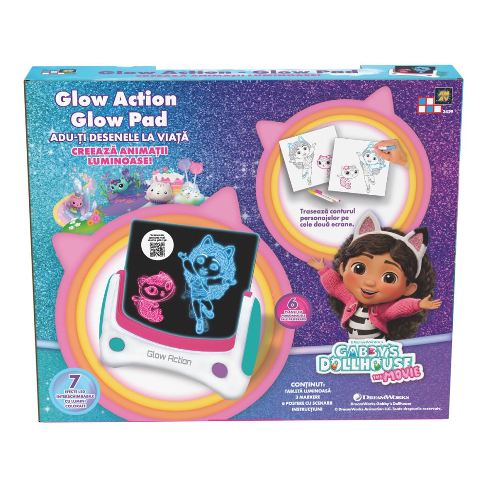 Tableta luminoasa, Gabbys Dollhouse, Glow Action | Noriel