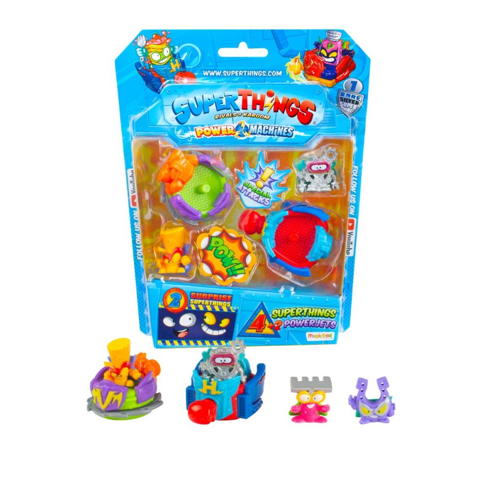 Set 4 figurine si 2 vehicule, Superthings, Power Machines | Noriel