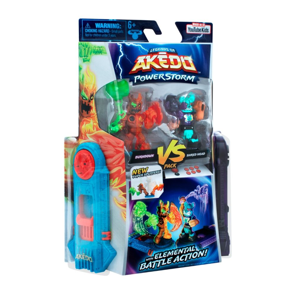 Set 2 figurine Akedo, Power Storm, Burndown Vs Shread Head, S4 | Noriel