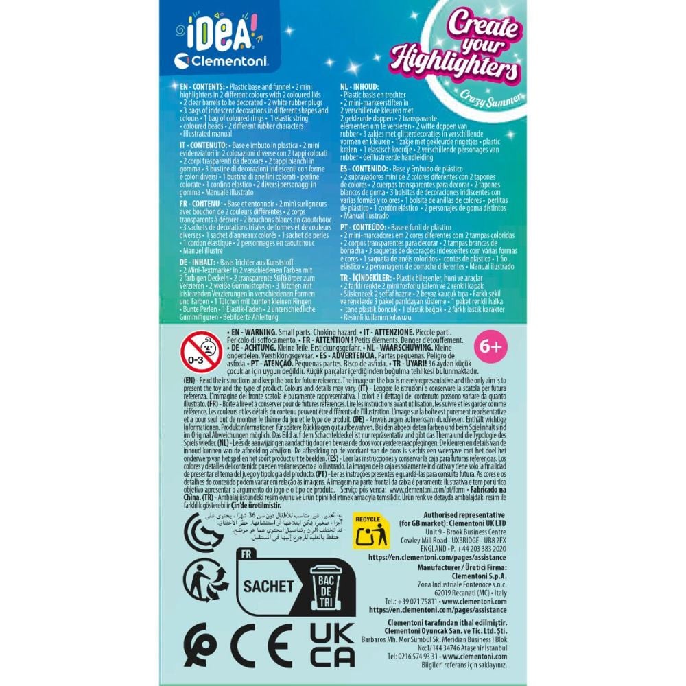 Set de creatie, Clementoni Idea, Marker cu decoratiuni, Crazy Summer ...