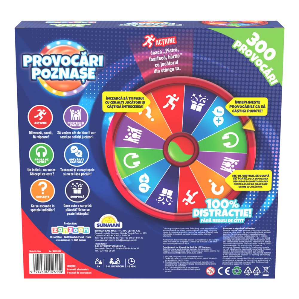 Joc de societate, Zanzoon, Provocari poznase | Noriel