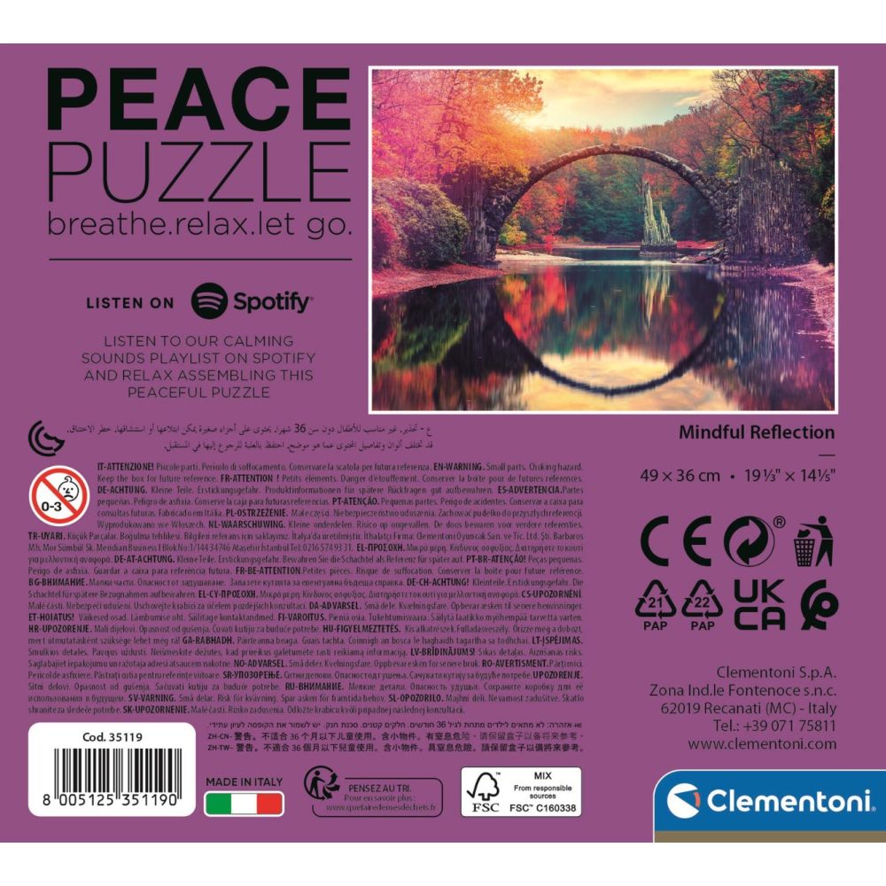Puzzle Clementoni, Peisaj de Toamna in Reflexie, 500 piese | Noriel