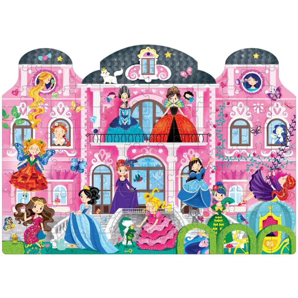 Puzzle cu glitter, Mimorello, Printese Fabuloase, 118 piese | Noriel