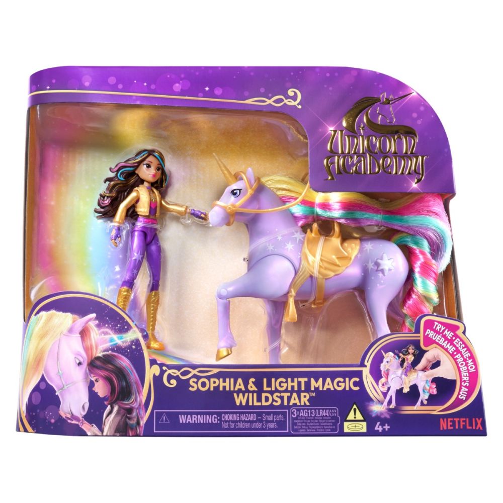 Papusa Sophia si unicornul Wildstar cu lumini, Unicorn Academy, 6067325 | Noriel