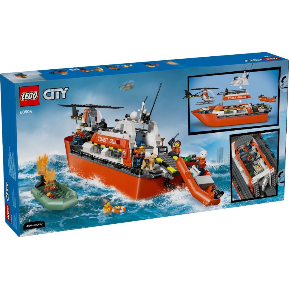 LEGO® City - Barca de salvare si elicopter ale Pazei de Coasta (60504 ...