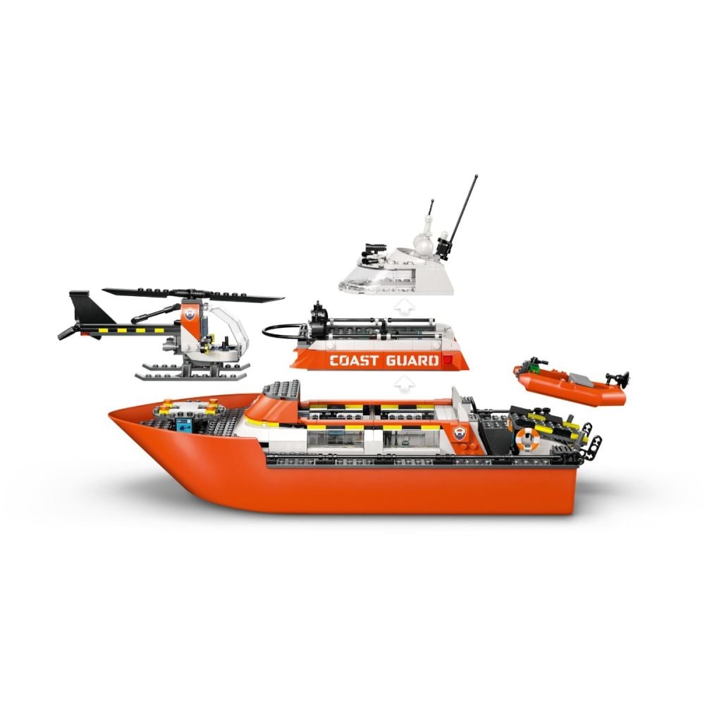 LEGO® City - Barca de salvare si elicopter ale Pazei de Coasta (60504 ...