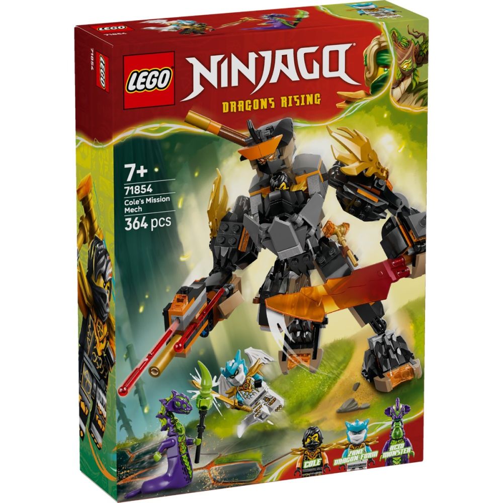 LEGO® Ninjago - Robotul de misiune al lui Cole si dragonul Zane (71854 ...