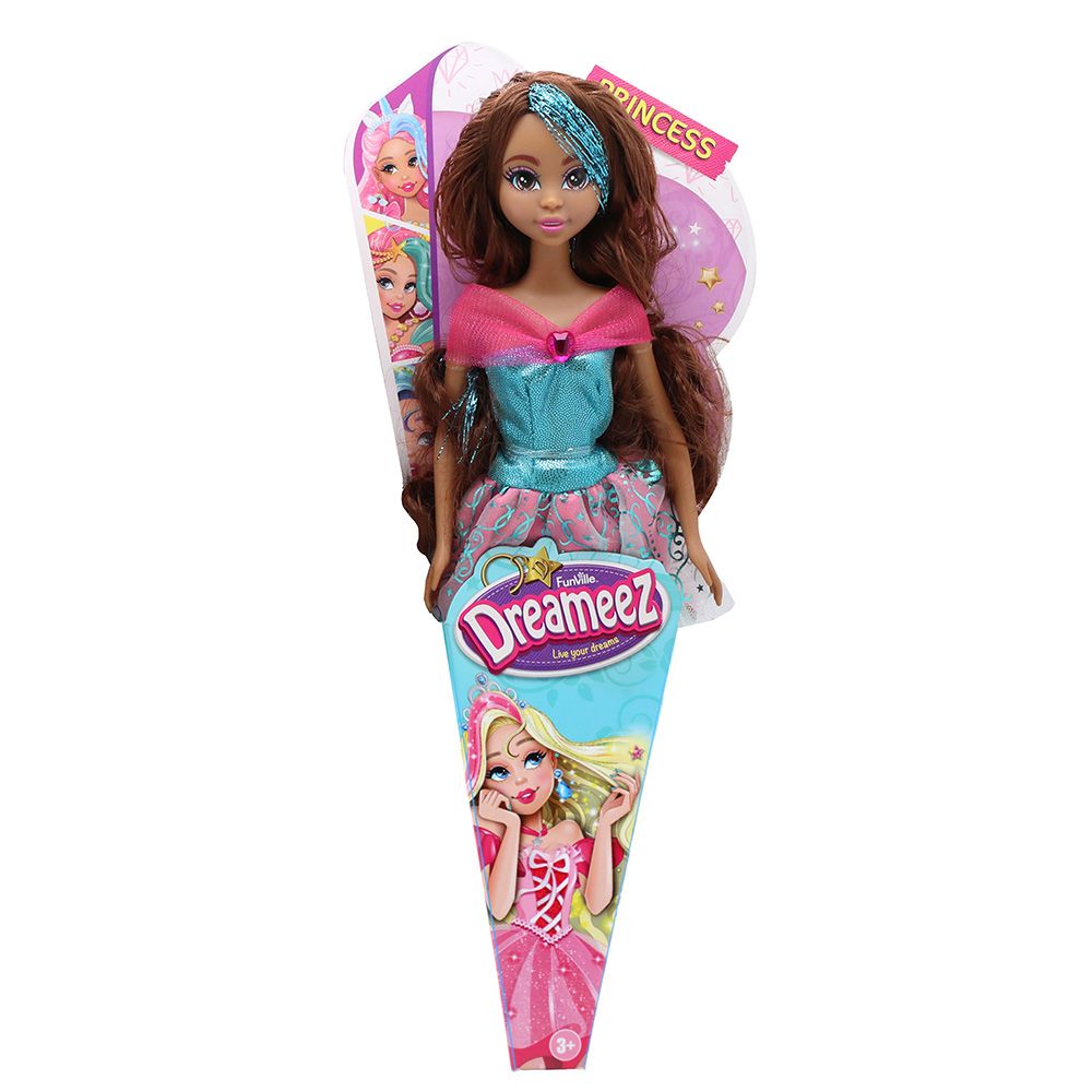 Papusa printesa par brunet si rochie roz, Dreameez | Noriel