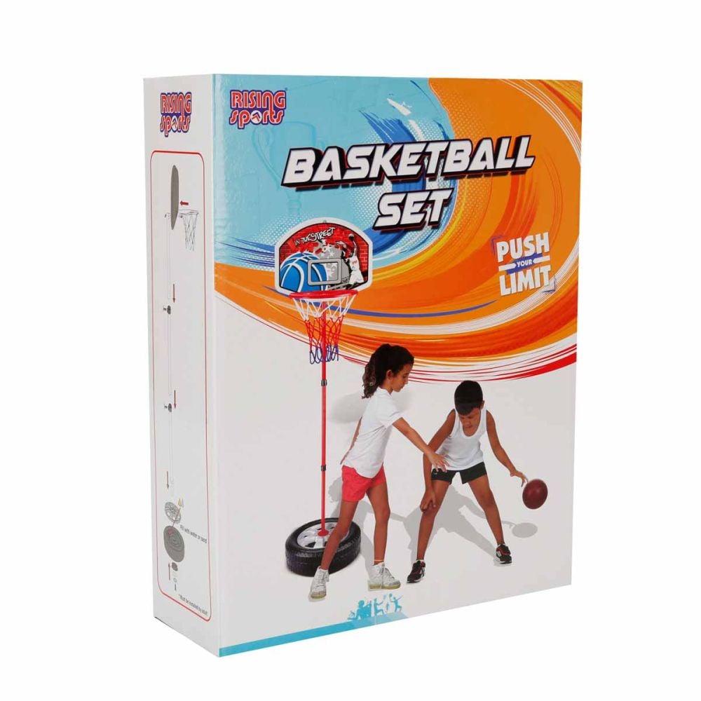 Set cos de baschet cu suport reglabil si minge, Rising Sports, 93-120 ...