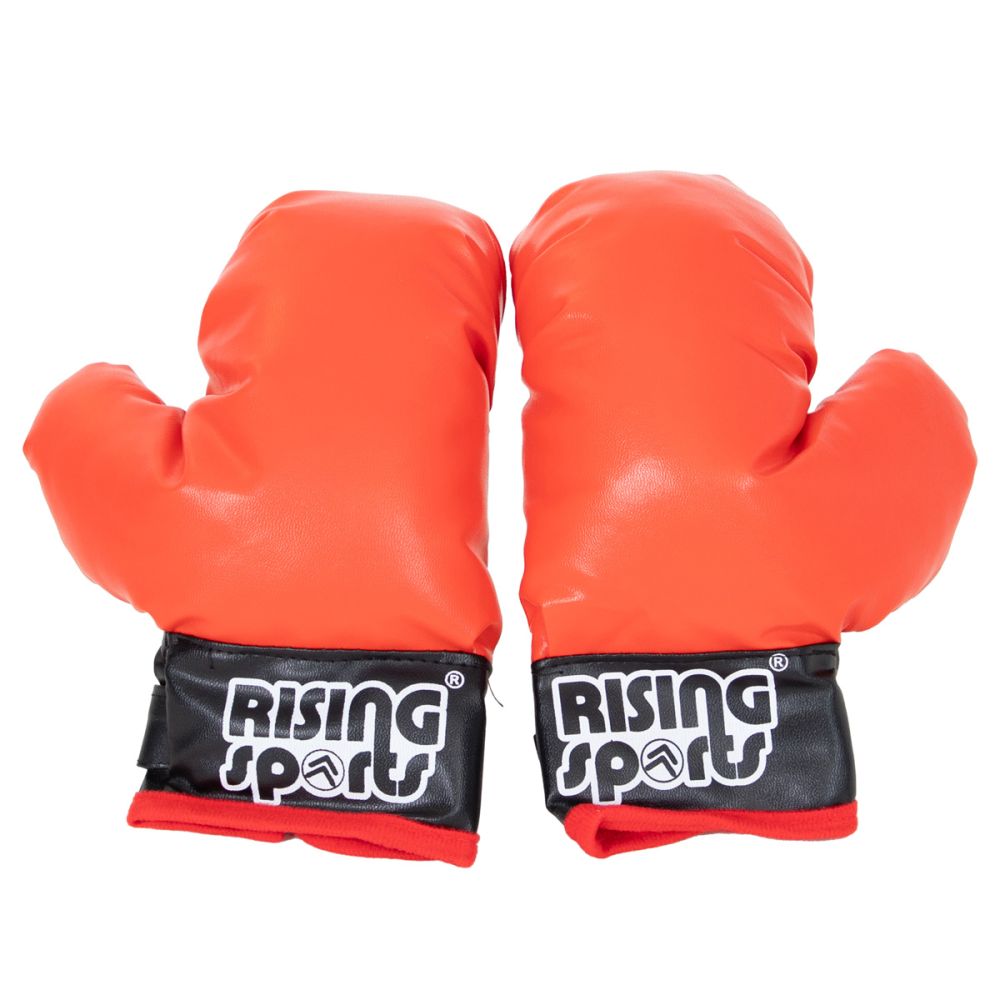 Set de box minge cu stand reglabil si manusi, Rising Sports, 80-110 cm ...