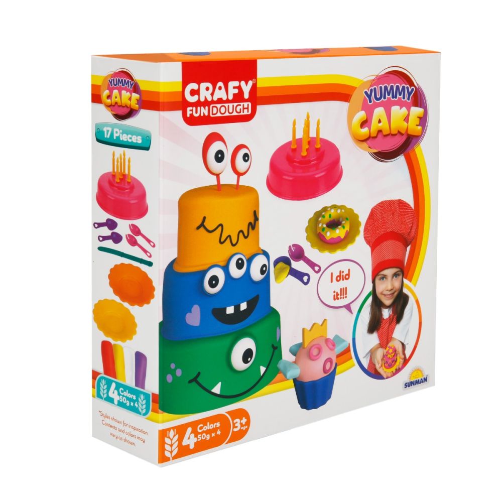 Set de modelare din plastilina, pentru cofetarie, Crafy, 17 piese, 200 ...