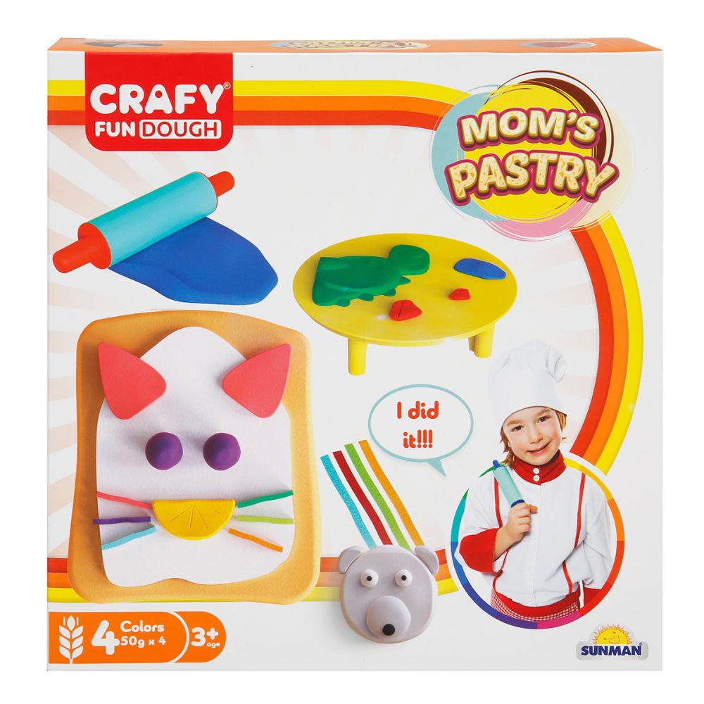 Set de modelare din plastilina, pentru patiserie, Crafy, 6 piese, 200g ...