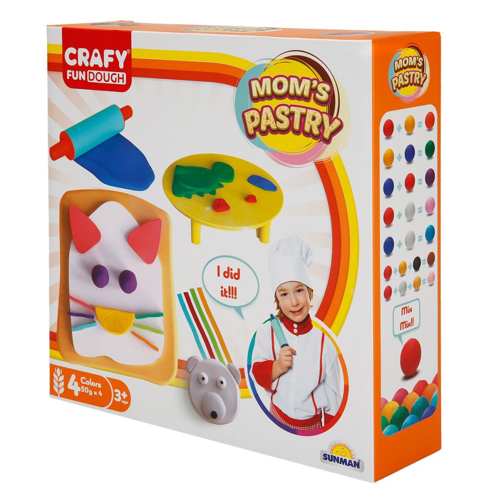 Set de modelare din plastilina, pentru patiserie, Crafy, 6 piese, 200g ...