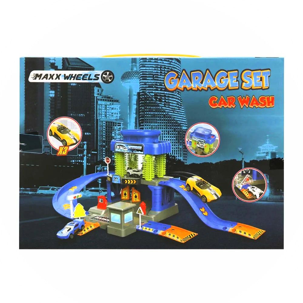Garaj si spalatorie auto cu 3 masini, Maxx Wheels, 45 piese | Noriel