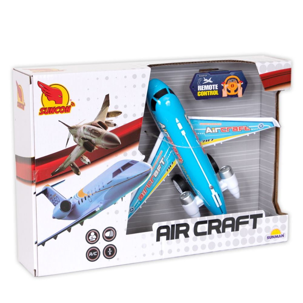 Avion cu telecomanda si lumini, Suncon Aircraft, Bleu | Noriel