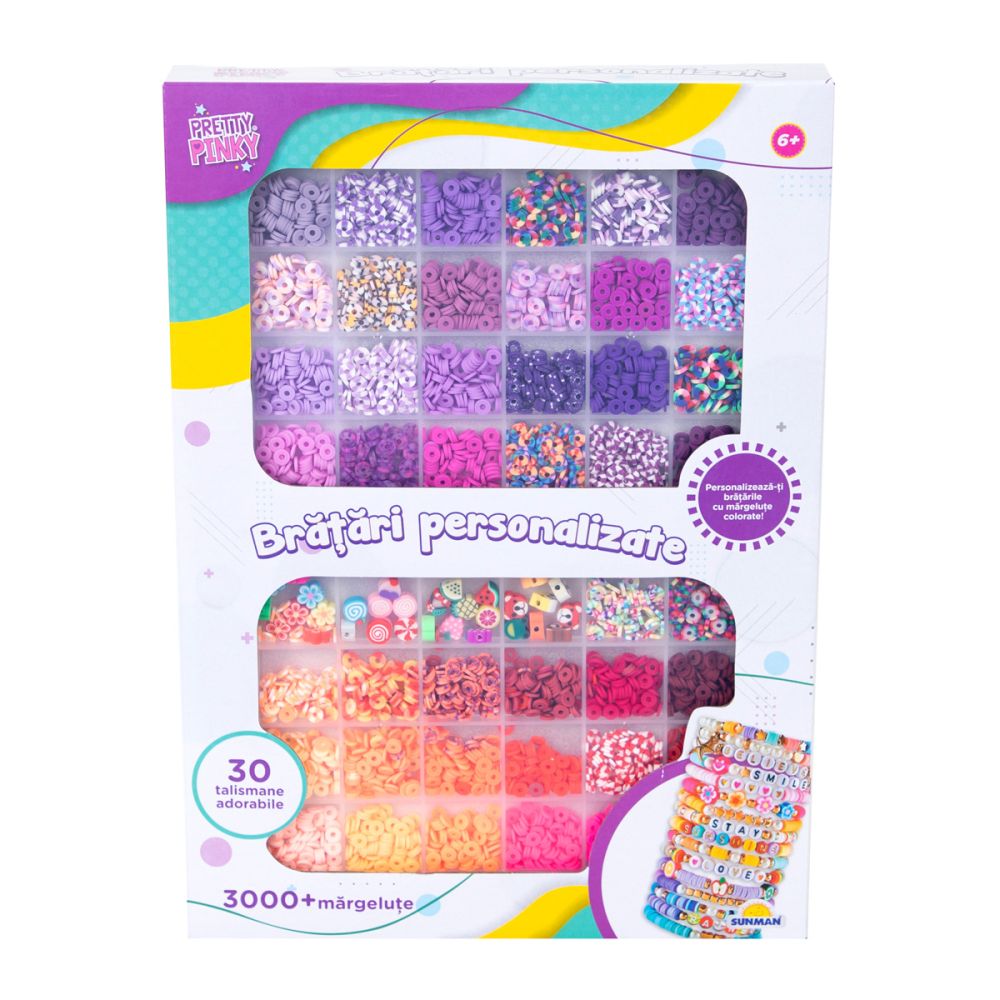 Set de creatie cu margele, Pretty Pinky, Bratari personalizate | Noriel