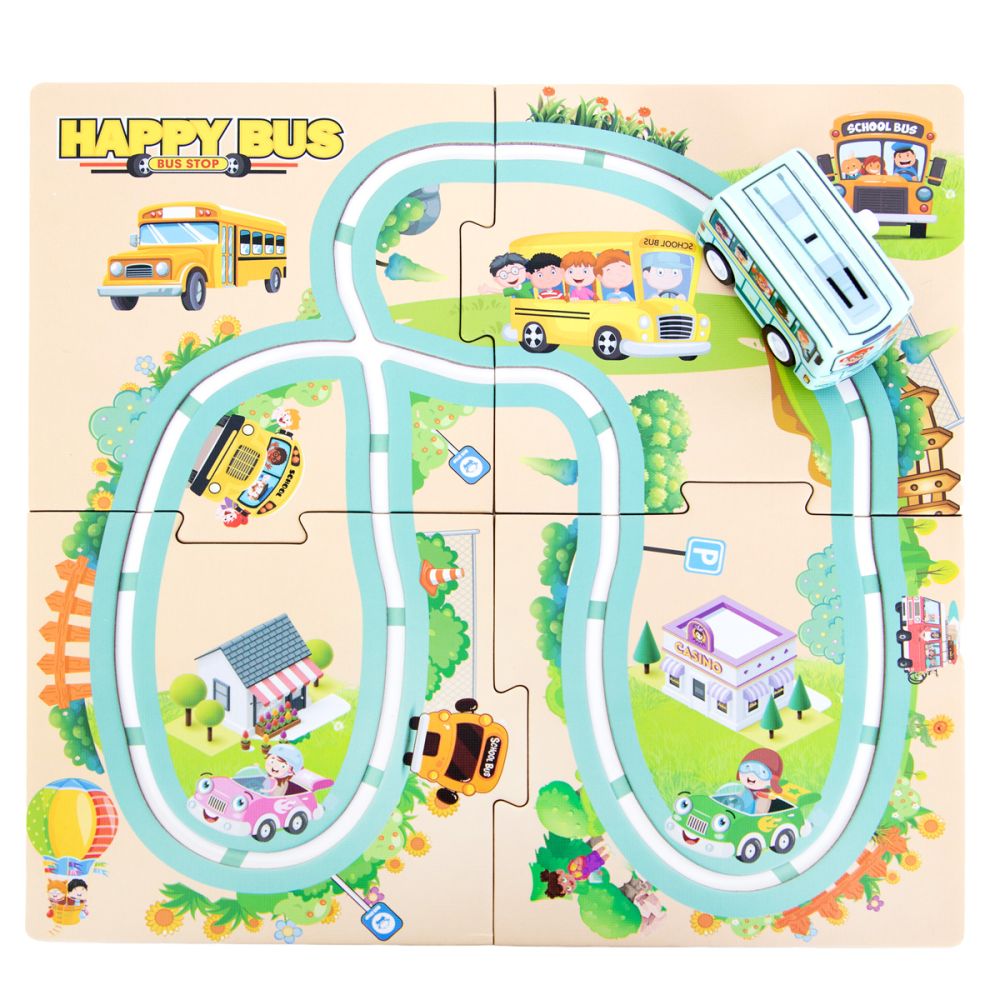 Joc si puzzle 2 In 1, Autobuz scolar | Noriel