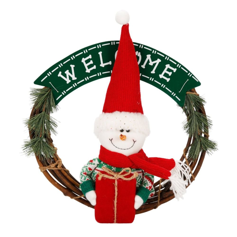 Coronita decorativa din lemn pentru usa, Alska, Om de Zapada | Noriel