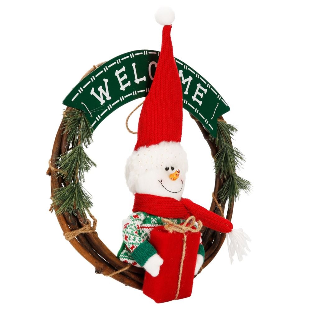 Coronita decorativa din lemn pentru usa, Alska, Om de Zapada | Noriel