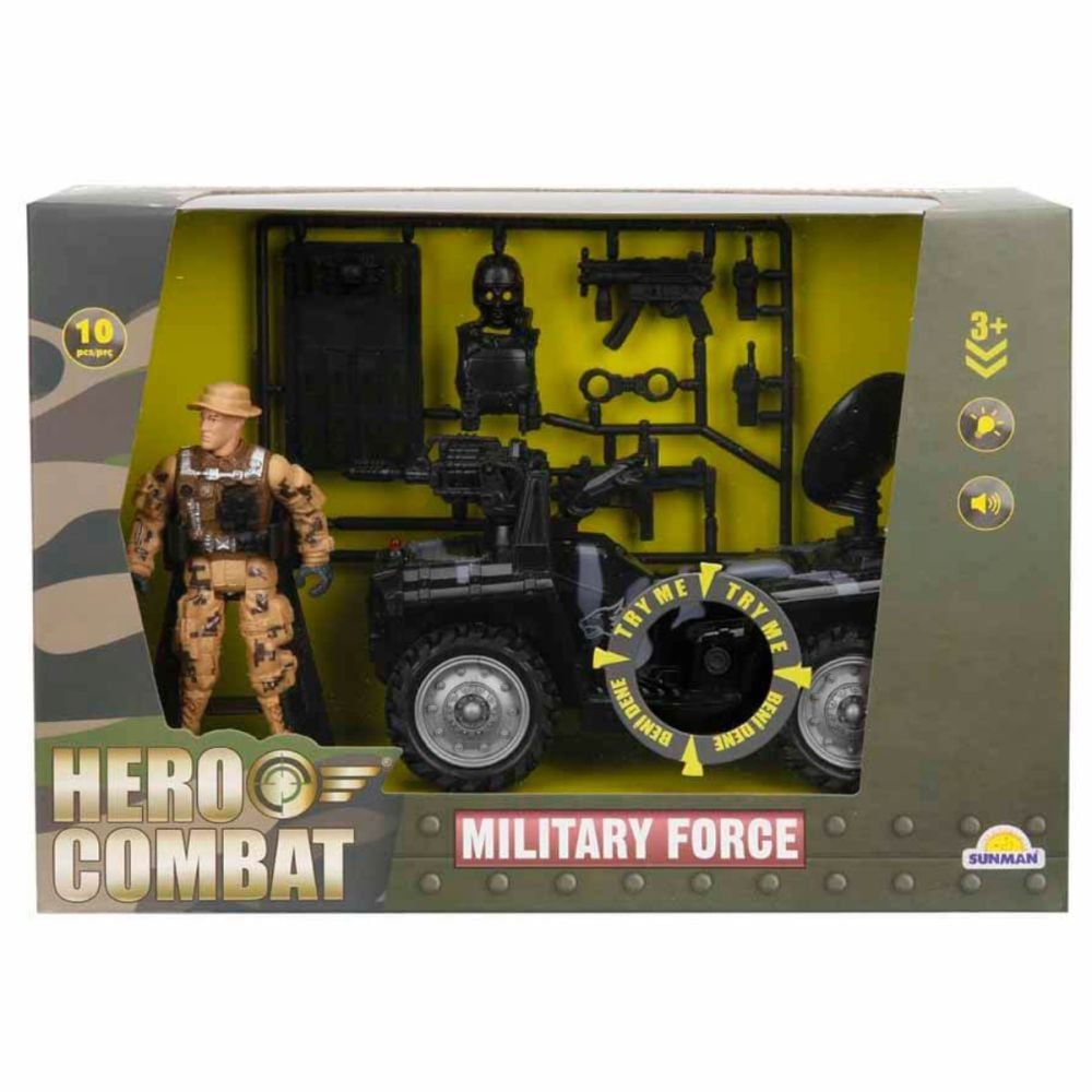 Set vehicul militar cu figurina, Hero Combat | Noriel