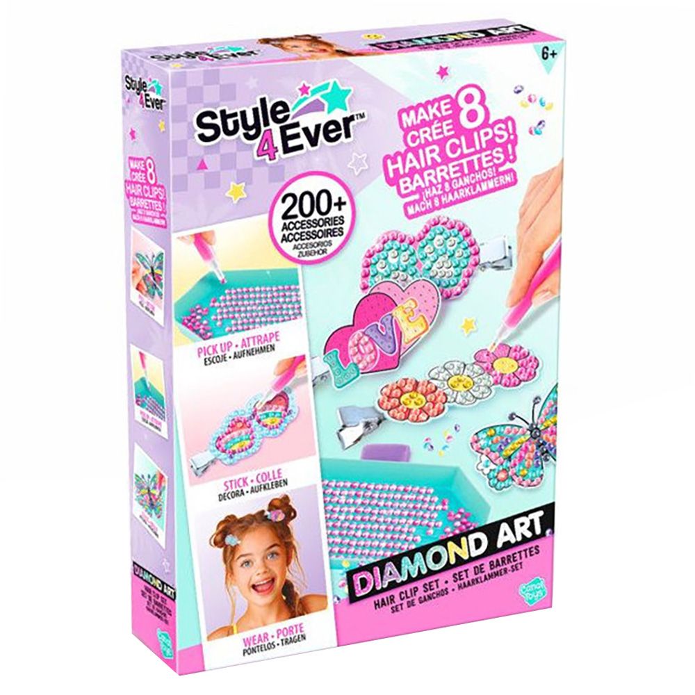 Set de creat 8 agrafe de par, Style 4 Ever, Diamond Art | Noriel