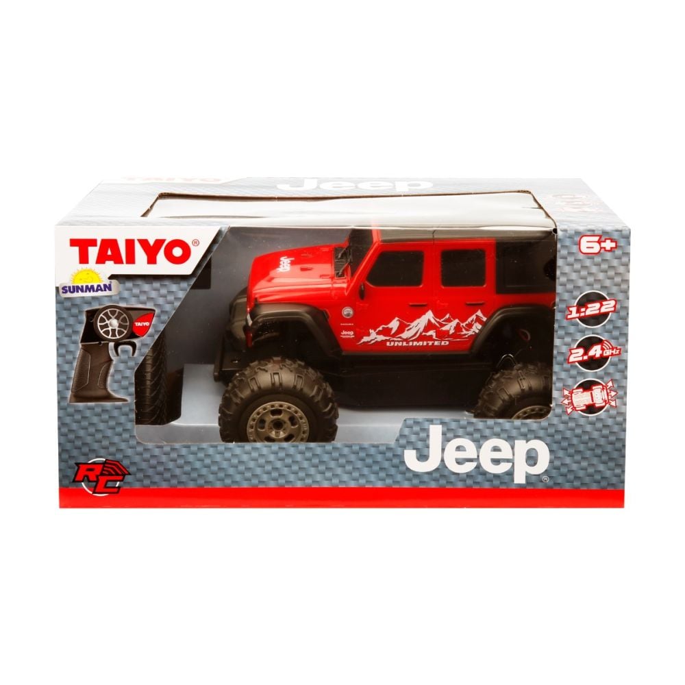 Masina de teren cu telecomanda, Taiyo, Jeep Wrangler Rubicon, Rosu, 1: ...