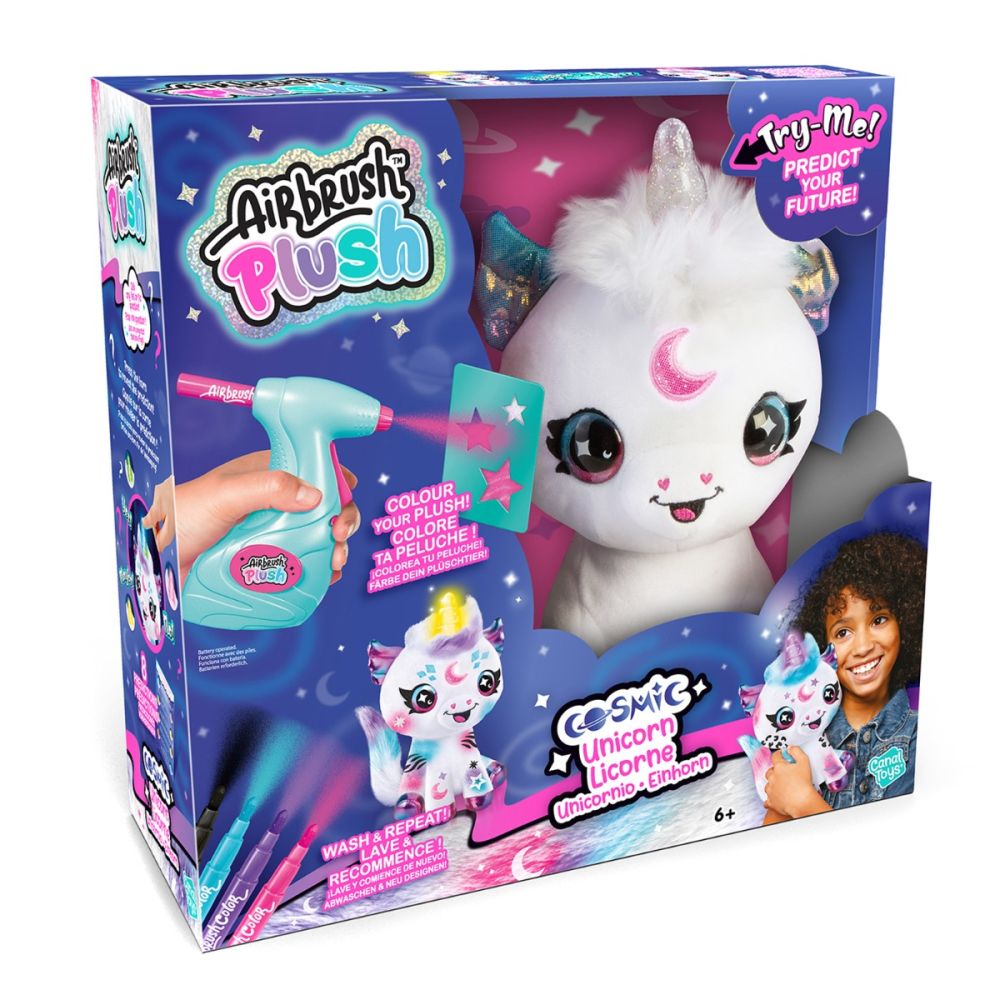 Jucarie de plus de colorat, Airbrush Plush, Light Up Cosmic Unicorn ...