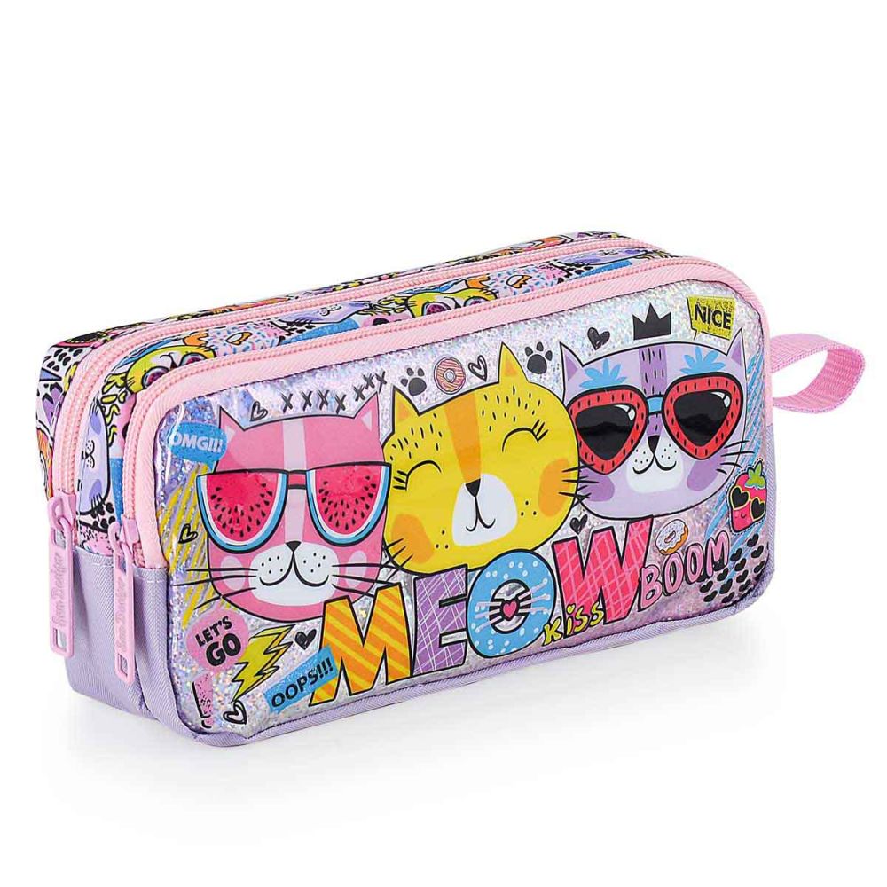 Penar dreptunghiular cu 2 fermoare, Sun Design, model Pisici | Noriel