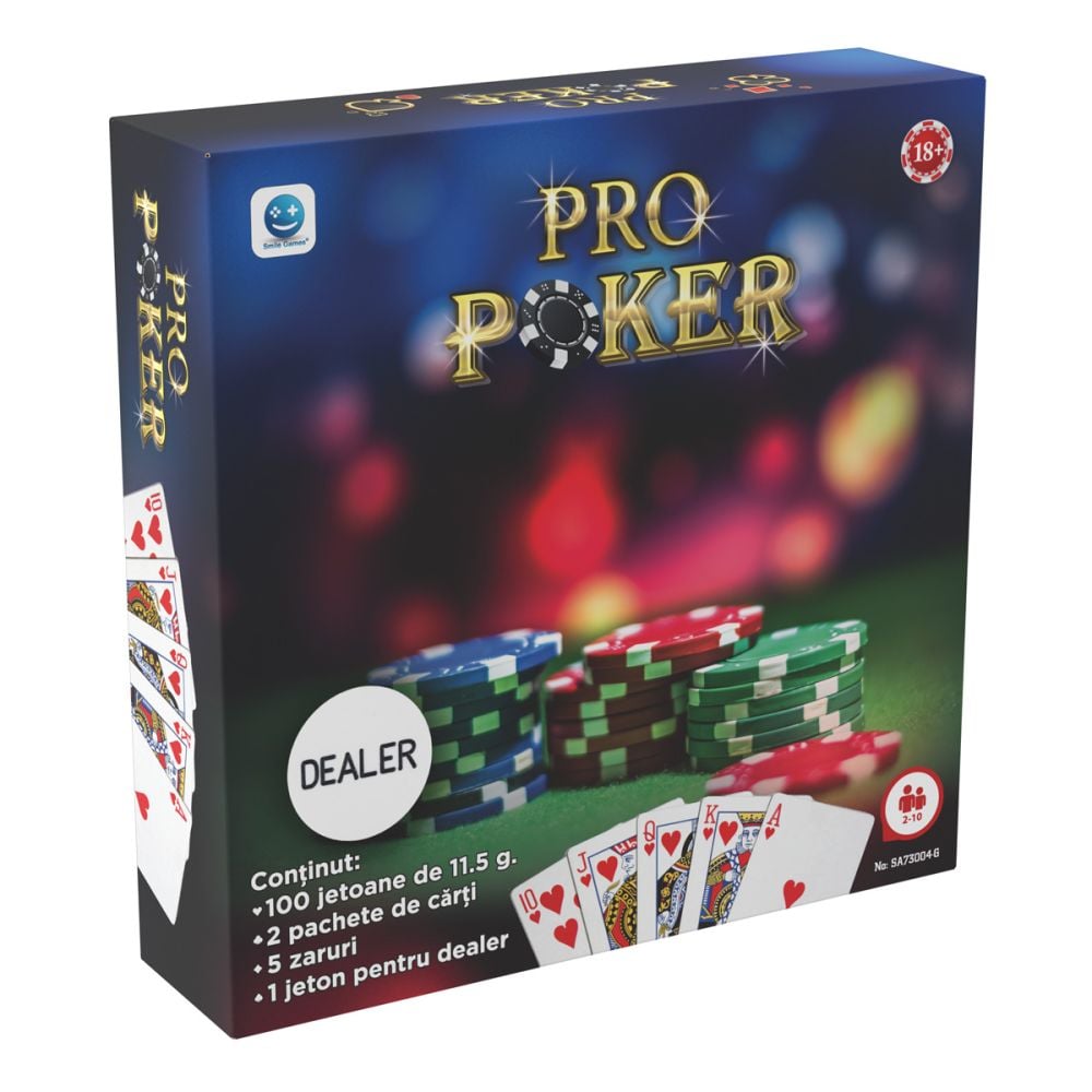 Joc de societate, Smile Games, Pro Poker, 100 jetoane | Noriel