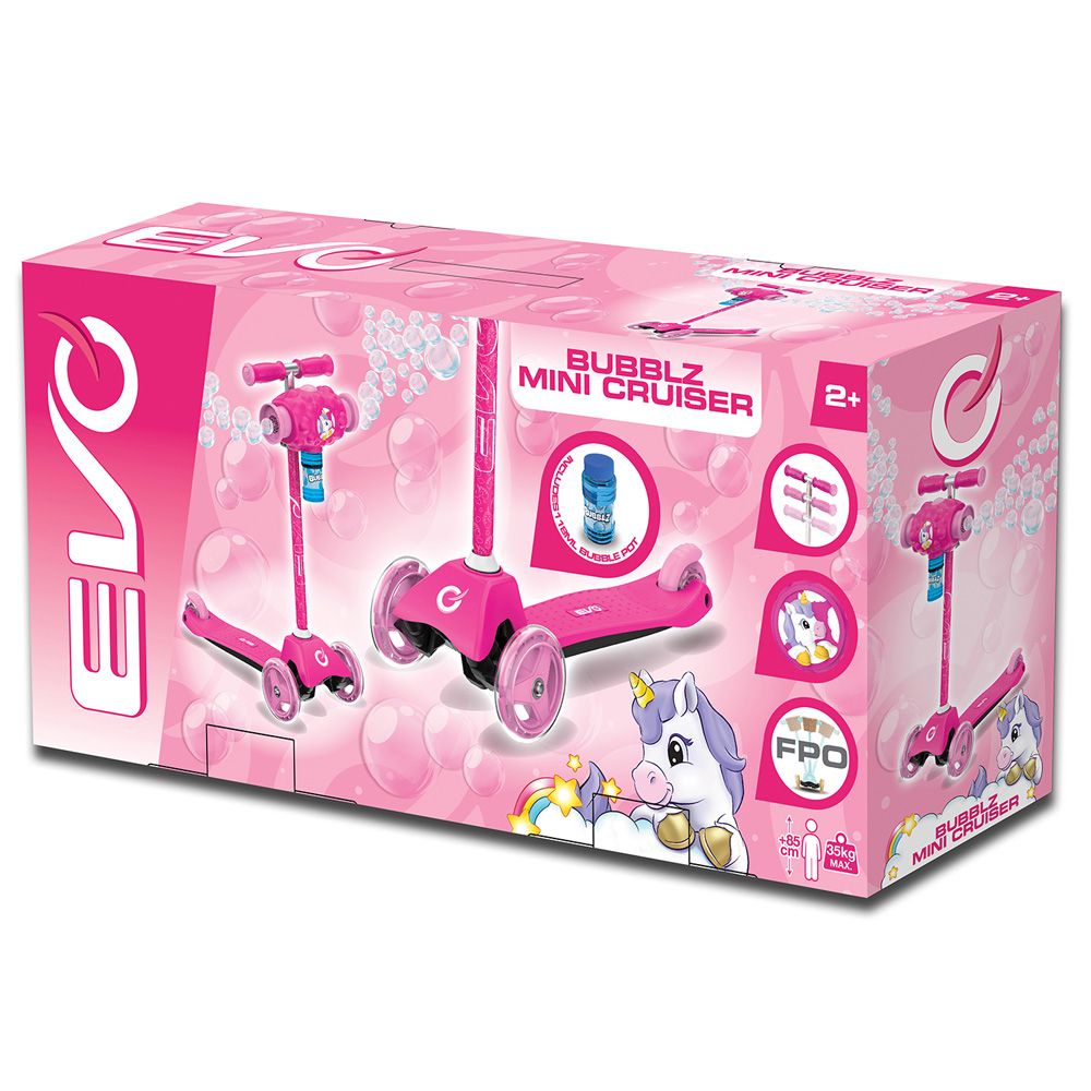 Trotineta cu 3 roti, Evo, Bubblz Mini Cruiser, Unicorn | Noriel