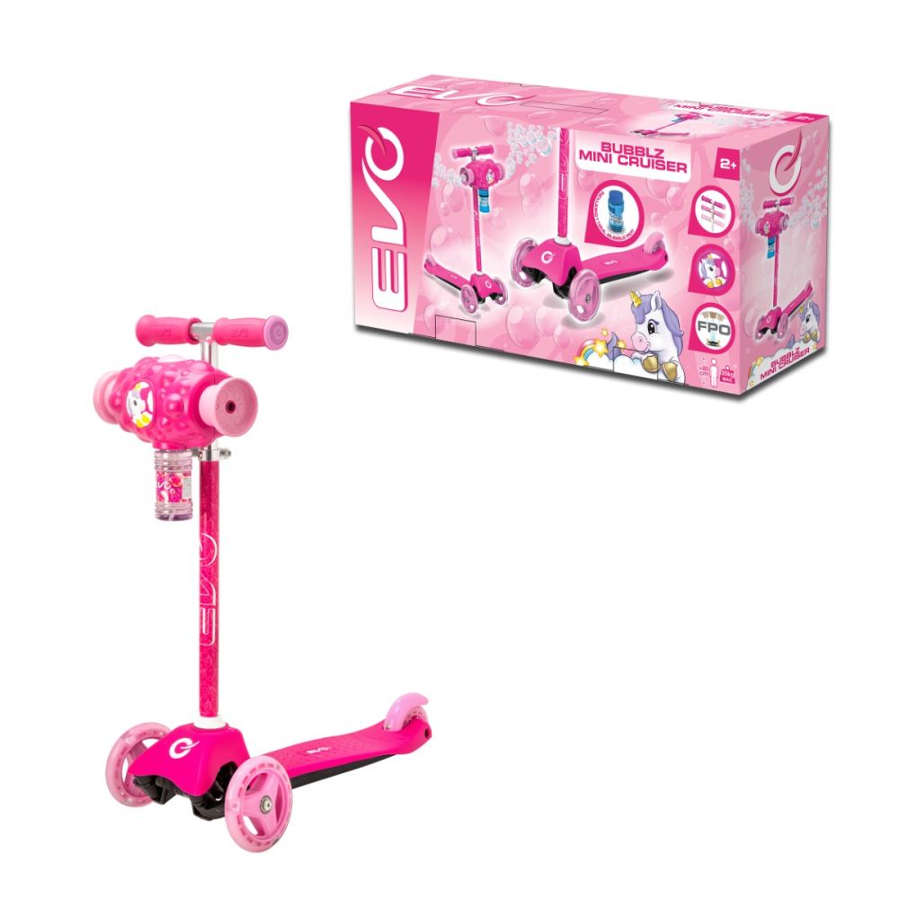 Trotineta cu 3 roti, Evo, Bubblz Mini Cruiser, Unicorn | Noriel