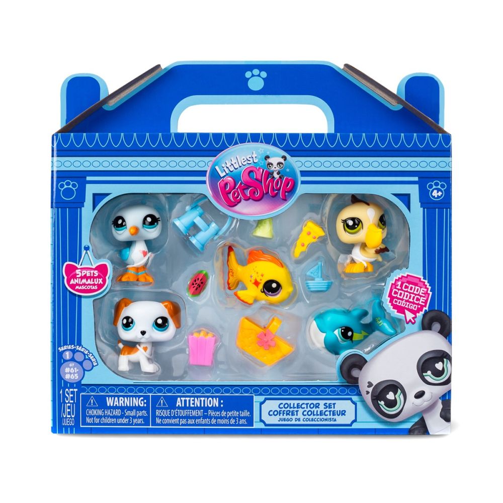 Set de joaca cu 5 animalute si accesorii, Littlest Pet Shop, Beach ...